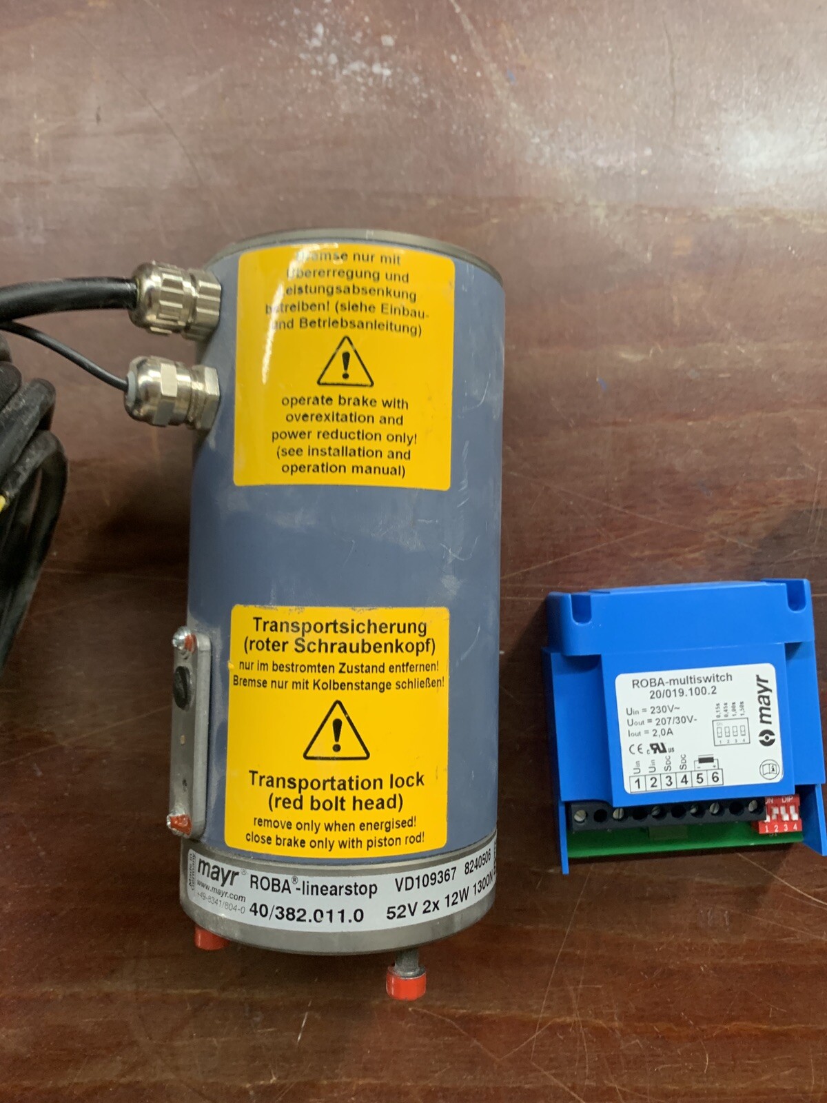 mayr ROBA-linearstop Elektromagnetisch Type 382.011.0 +Roba Multiswitch ...