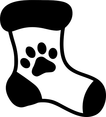 Christmas Stocking With Paw Print Vinyl Decal Sticker for Car/Window ...