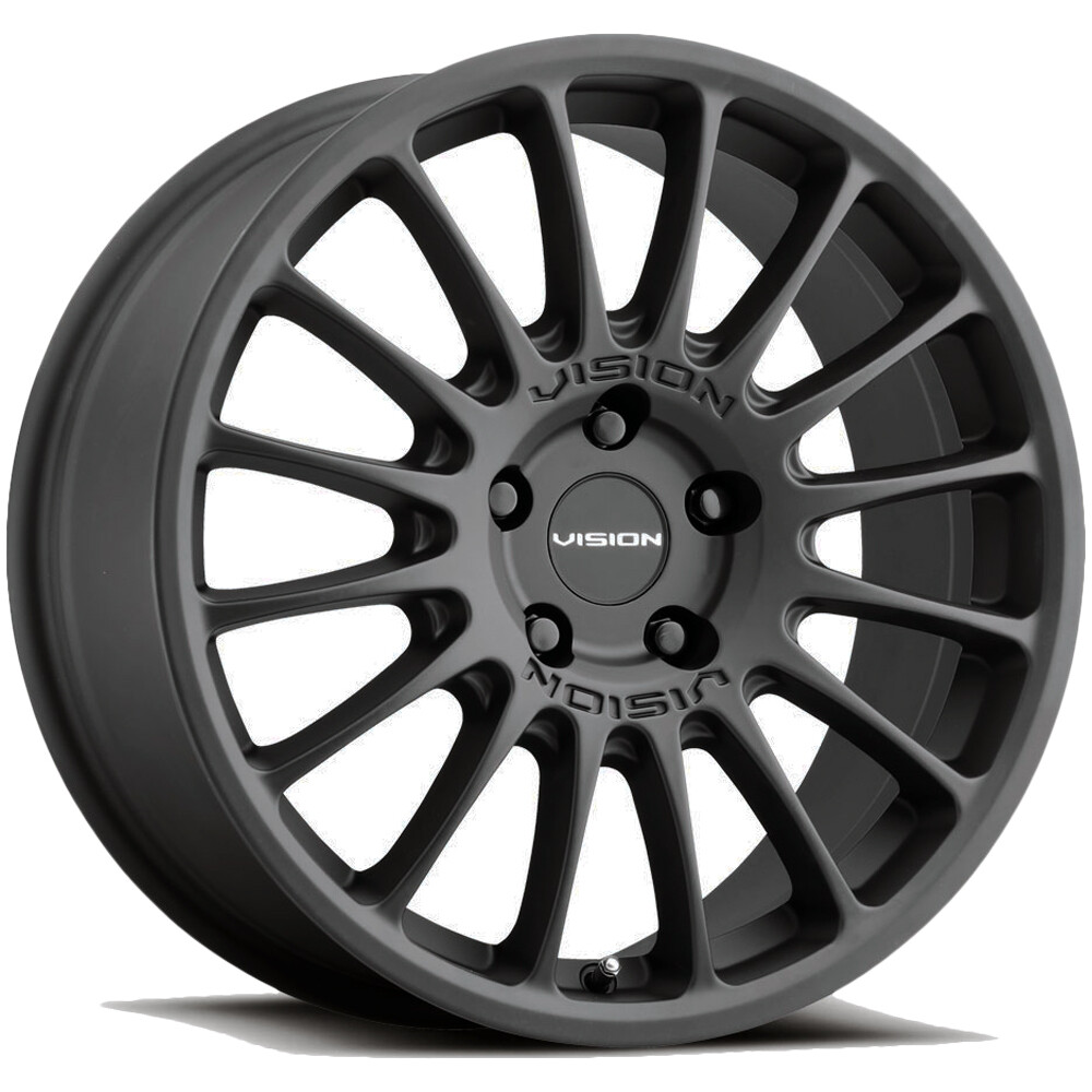 (Set of 4) Vision 477 Monaco 18x8 5x112 +38mm Satin Black Wheels Rims ...