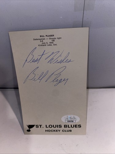 Bill Plager Signed St. Louis Blues Postcard JSA COA | eBay