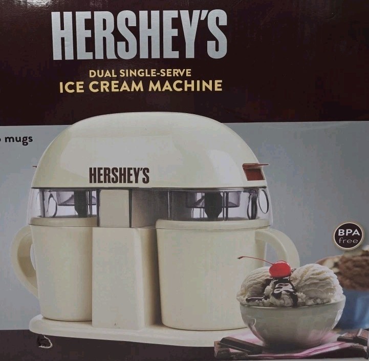 HERSHEY'S Dual Single Serve Ice Cream Machine IC13887 w/Serving Cups ...