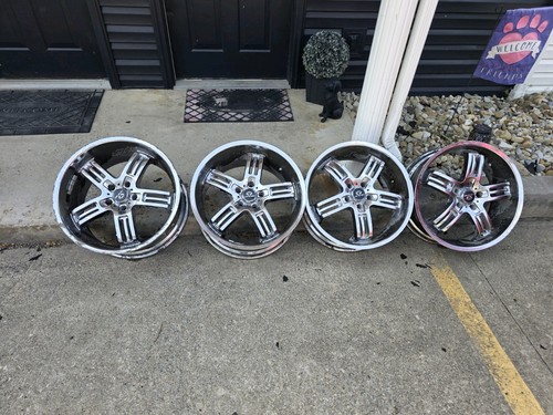 Lorenzo 20x9.5 Chrome Wheels – 5x120 Bolt Pattern – Set of 4 (READ ...