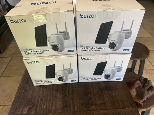 Buzzai Solar Security Cameras Wireless Outdoor2K 360° WiFi Camera 4 ...