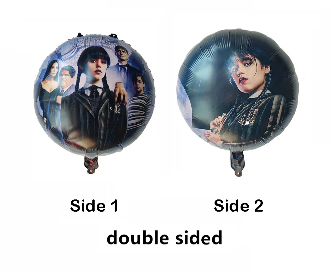 Wednesday Addams Family Round Shaped 18” Balloon Birthday Party ...