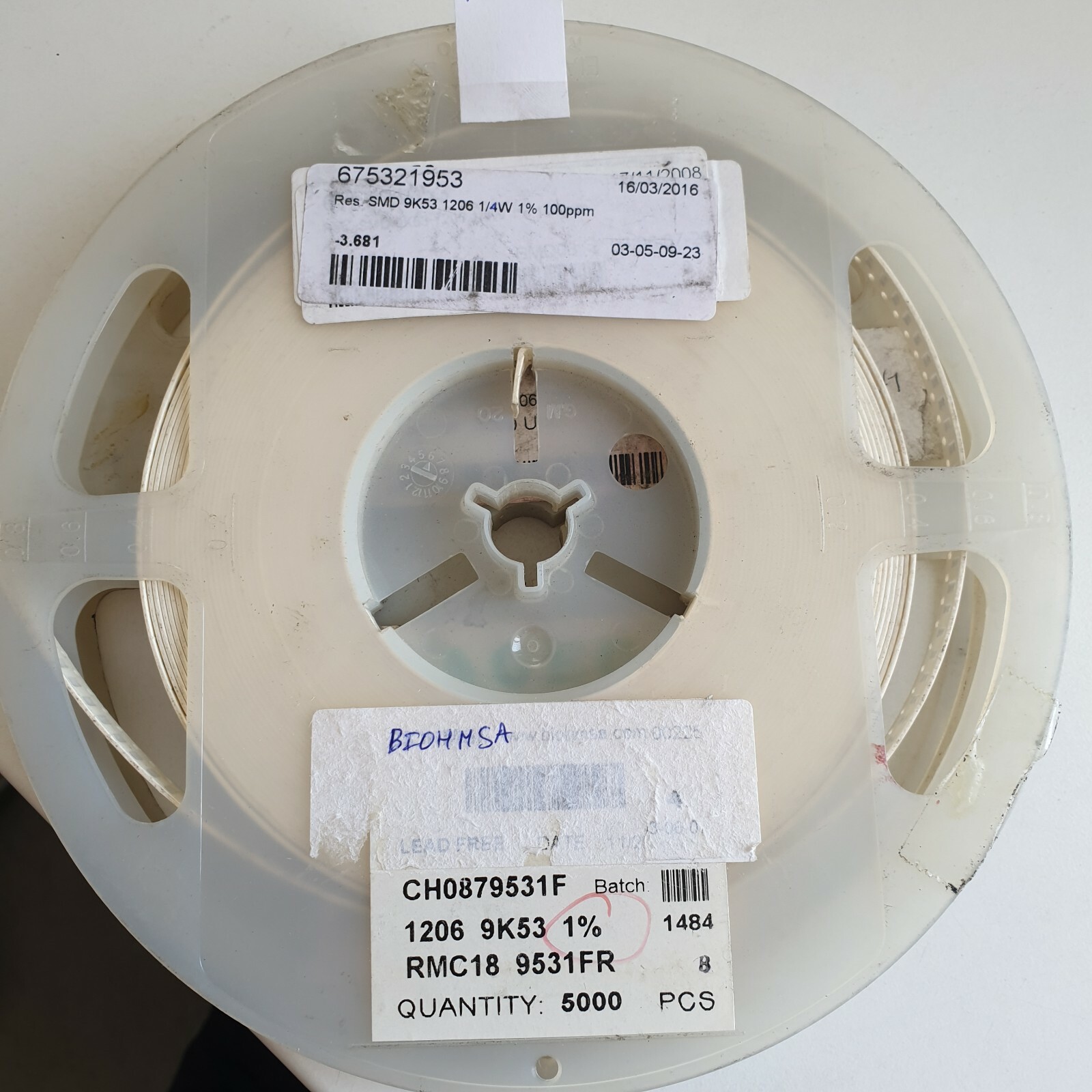 10 x 9.53K 1/4W 1% 100PPM SMD BIOHMSA RESISTOR. (R305 ...