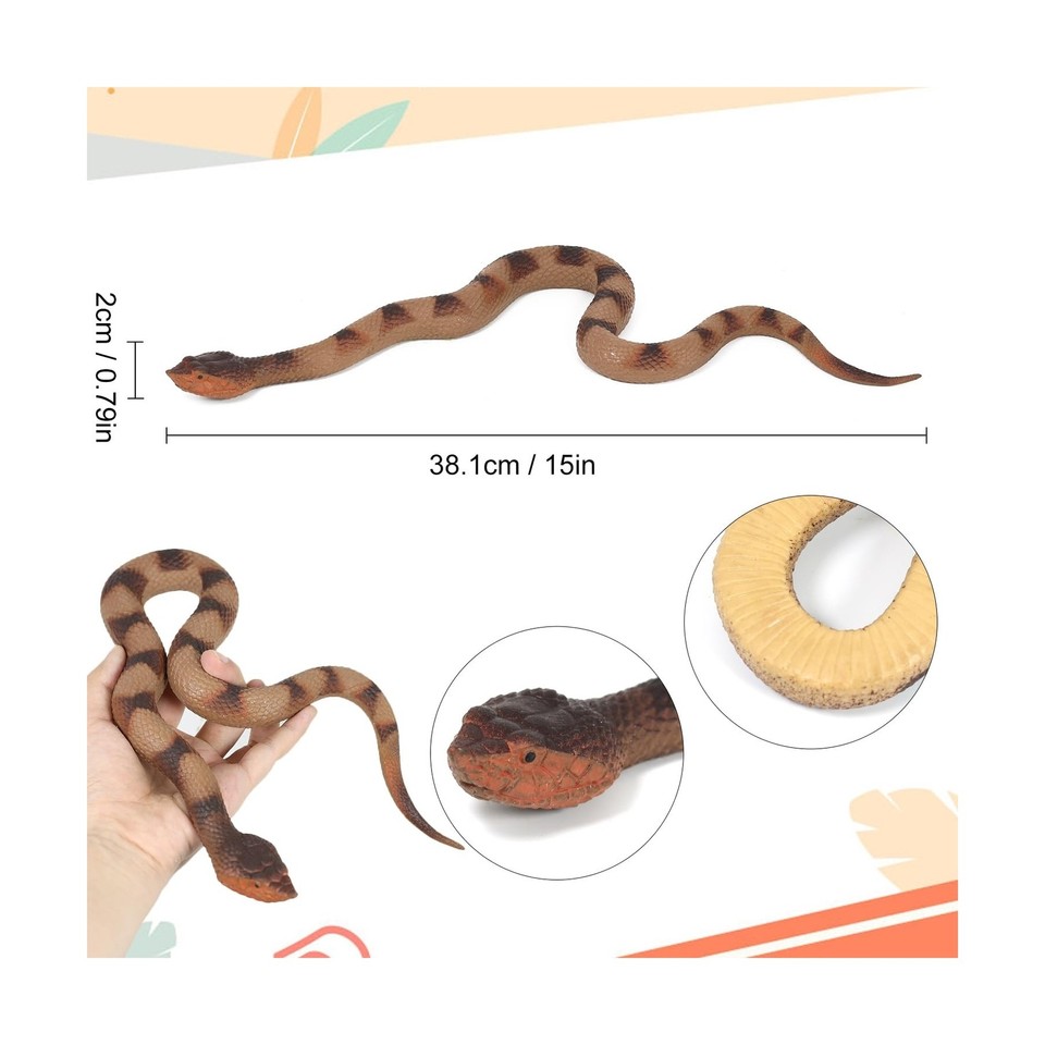 2Pcs Realistic Fake Snakes Toy Lifelike Rubber Rattlesnake Snake Scare ...