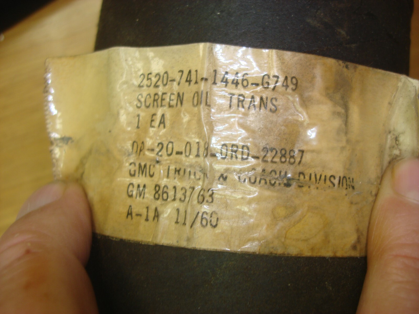 1 - NOS G749 - M135 / M211 Transmission Oil Screen NSN: 2520-00-741 ...