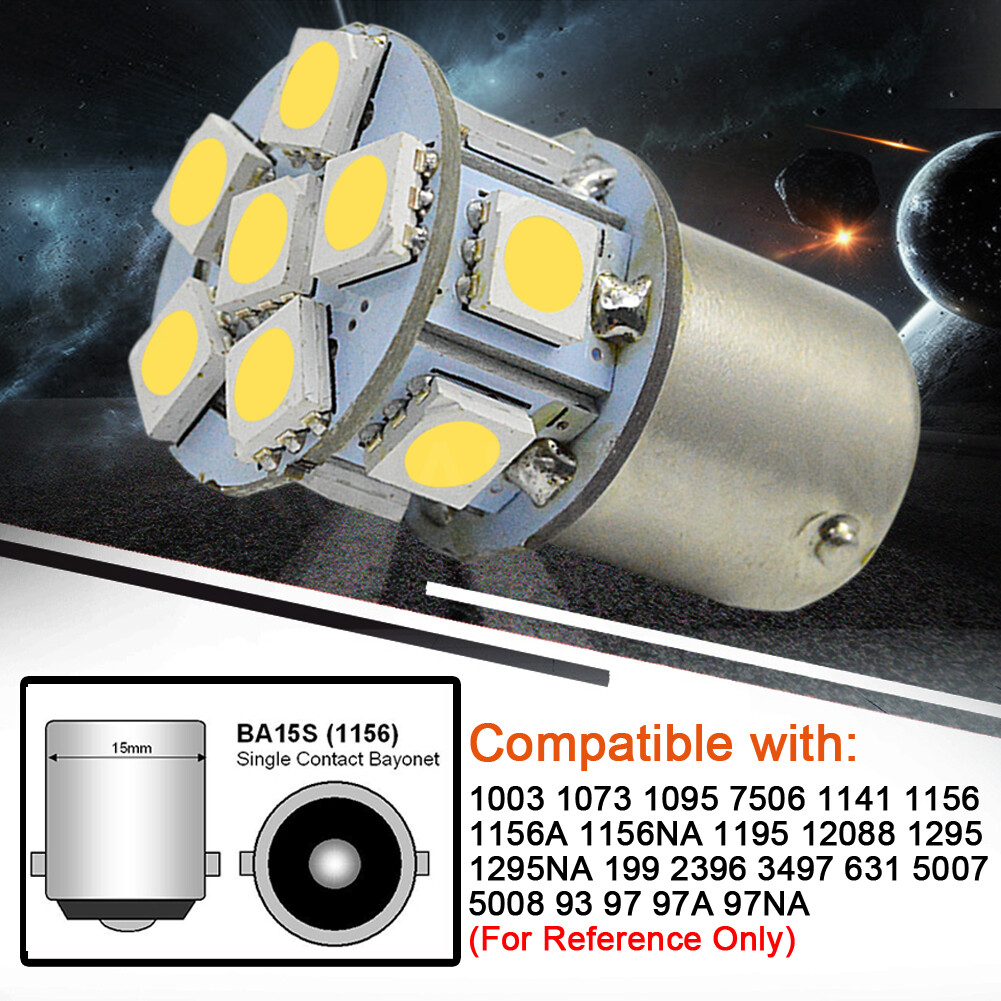 2pcs 1156 BA15S P21W Warm White Indicator Turn Signal Light Bulb 5050 ...