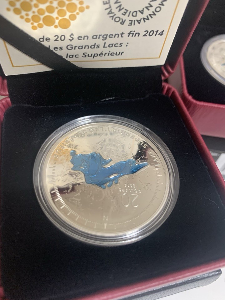 Canada 2014 Lake Ontario $20 1 oz Fine Silver Proof Coin .999 Box COA ...
