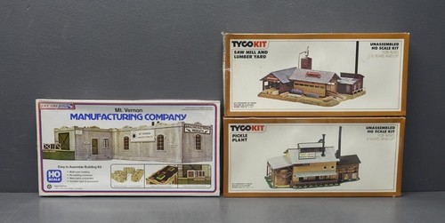 Tyco/Life-Like Vtg Railroad Train Lot 3 HO Scale Building Model Kits ...
