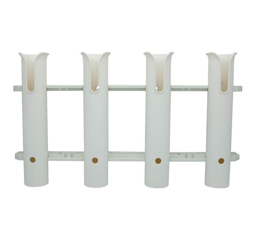 Wall Mounted Fishing Rod Rack – White 4-Pole Holder for Secure ...