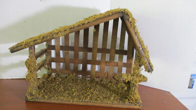 Vintage Wood NATIVITY CRECHE STABLE ~ 10.5" Tall x 15" Width x 6.25 ...