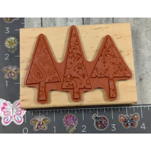 Stampin' Up! Trees Row Etched Flourish Evergreen Pine Rubber Stamp Wood ...