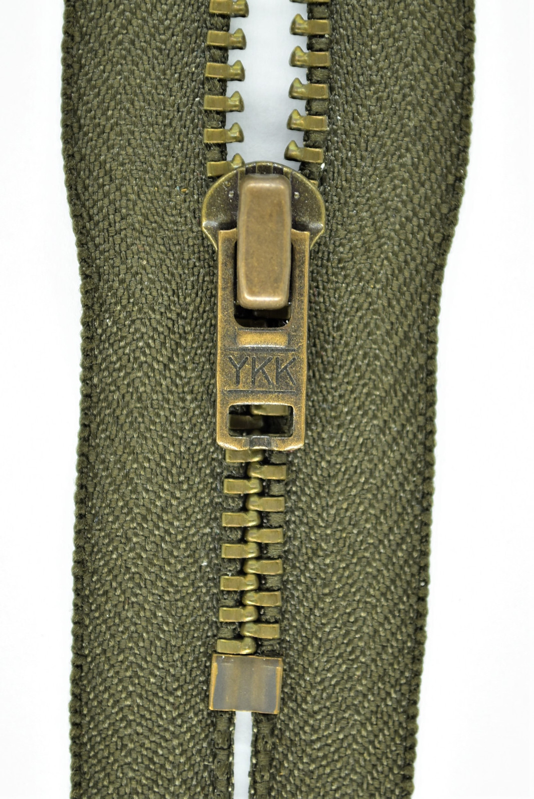 YKK Zipper 078 Dark Olive 10 - 18cm for Pants 4mm Metal Teeth Burnished ...