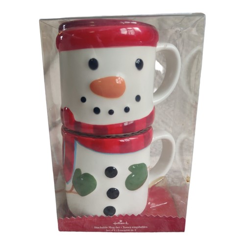 Hallmark Set of 2 Stackable Santa Claus Christmas Coffee Tea Mugs Cups ...