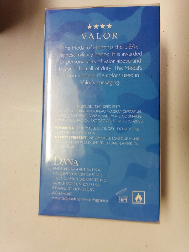 Valor by Dana 3.4 oz EDT Cologne for Men New In Box | eBay