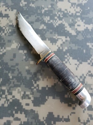 Western Boulder Colorado Co Hunting Knife brown Handle vintage fixed ...