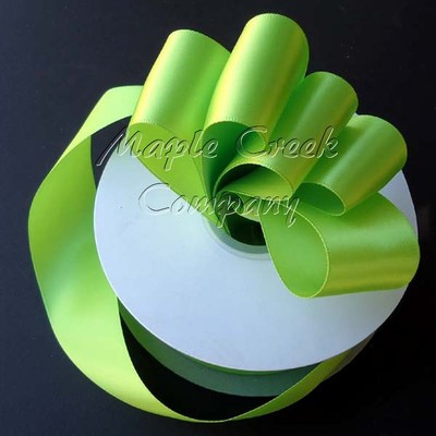 Double Face APPLE GREEN 100% Polyester Satin Ribbon Assorted Sizes | eBay