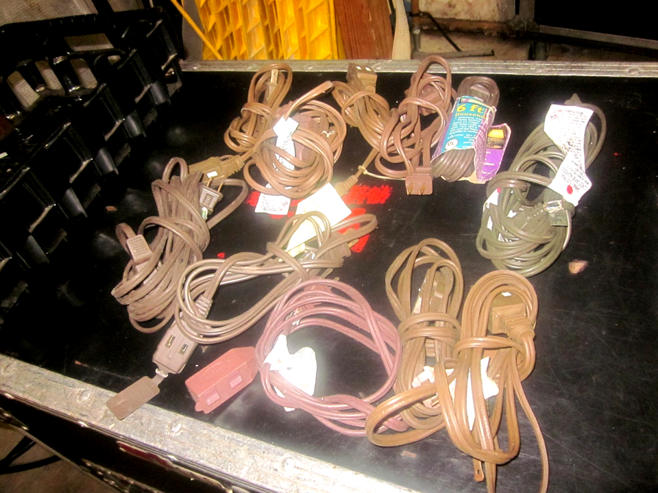QTY(11) 6FT-9FT 3 Outlet 2 Prong Indoor Wall Power AC Extension Cables ...