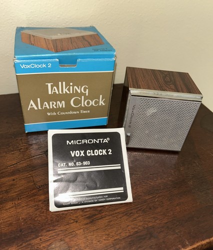 VOX 2 Talking Alarm Clock, by Micronta. Made in Japan. No.63-903 With ...