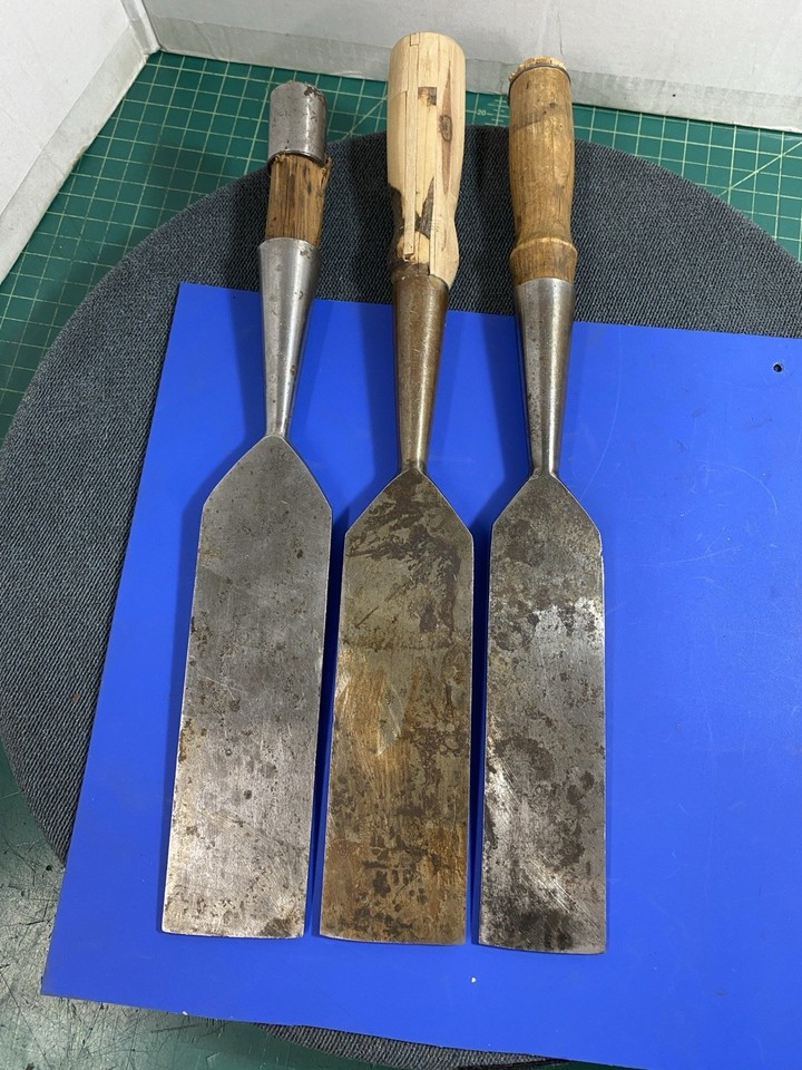 Wood Slick Chisel lot Of 3 T. H. Witherby C.E. Jennings Master Mechanic ...
