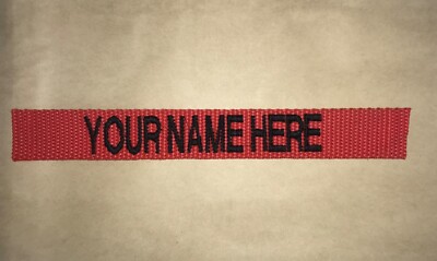 CUSTOM RED EMBROIDERED NAME TAPE VARIOUS COLORS LETTERS | eBay