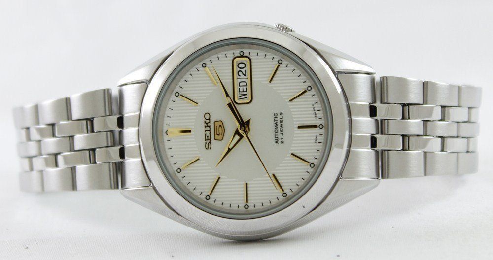 Seiko 5 Automatic Stainless Steel Silver Dial 21 Jewels SNKL17K1 30M ...