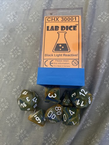Limited Ed. Chessex Lab Dice Festive Autumn/White Polyhedral 7-Die Set ...