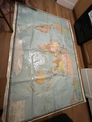 Vintage Soviet World Map 84x120 1989 | eBay