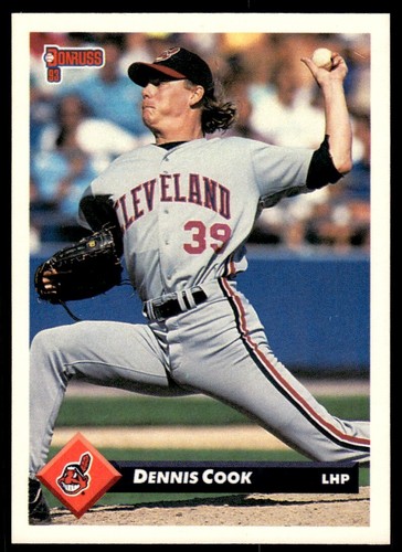 1993 Donruss Baseball Card Dennis Cook Cleveland Indians #625 | eBay