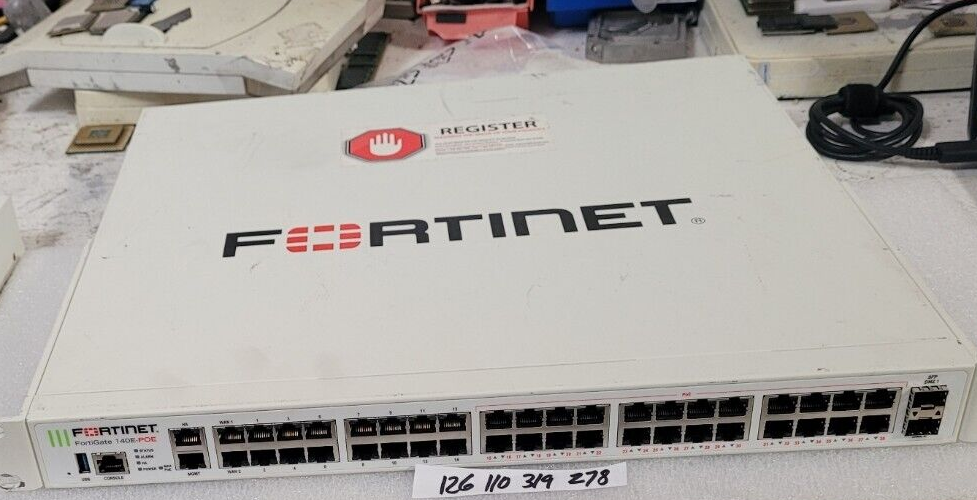 Fortinet Fortigate-140E-POE 42 Port Gigabit Firewall FG-140E-POE P18830 ...