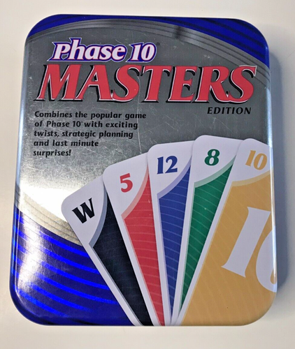Phase 10 Masters Edition Collectors Tin Complete Card Game Storage Box ...