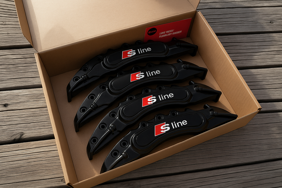 S Line Black Brake Caliper Covers Set Audi A3 A4 A5 A6 Q5 Q7 RS4 RS6 Q2 ...