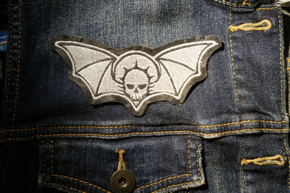 Embroidery Vampire Bat Skull 5"x3" sew on patch Bicker Punk Metal ...