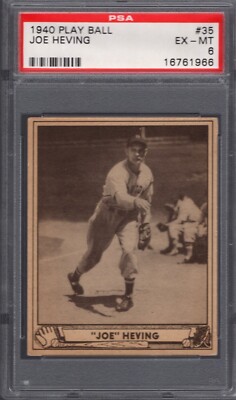 1940 Play Ball #35 JOE HEVING PSA 6 EX/MT Boston RED SOX - CENTERED! | eBay