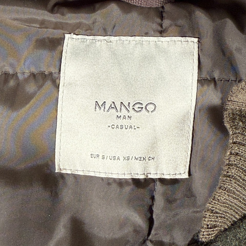 Mango Man Bomber Jacket Size XS Casual Full Zip Snap Closure Brown | eBay