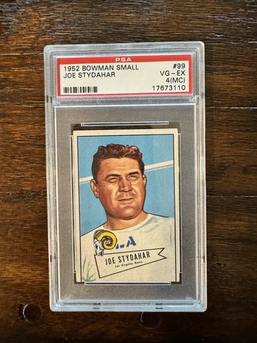 1952 Bowman Small #99 Joe Stydahar Rookie LA Rams (HOF) PSA 4 (MC) | eBay