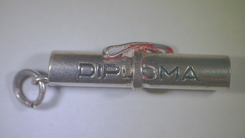 Vintage SilverTone Graduation Diploma Charm Unmarked 1.96gram | eBay