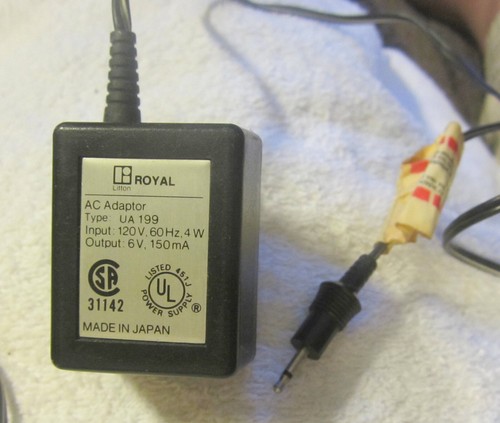 1 OEM Royal Calculator Japan power supply UA 199, 120V 6V Vintage rare ...