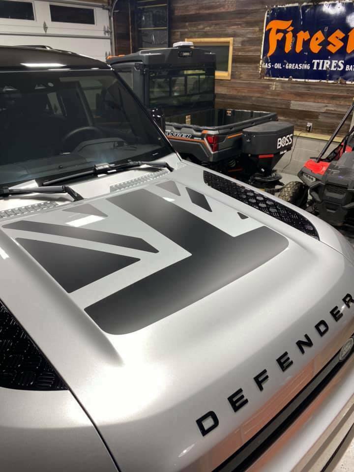 UNION JACK Hood Graphic Decal fits Land Rover DEFENDER | L663 130 110 ...