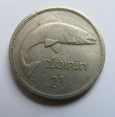 1966 Irish Two Shilling Ireland Florin Coin Old 2s Salmon Harp | eBay