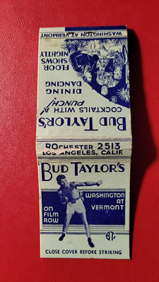 1930's Bud Taylor's Cocktails Dining Dancing "Crown" Matchbook ...