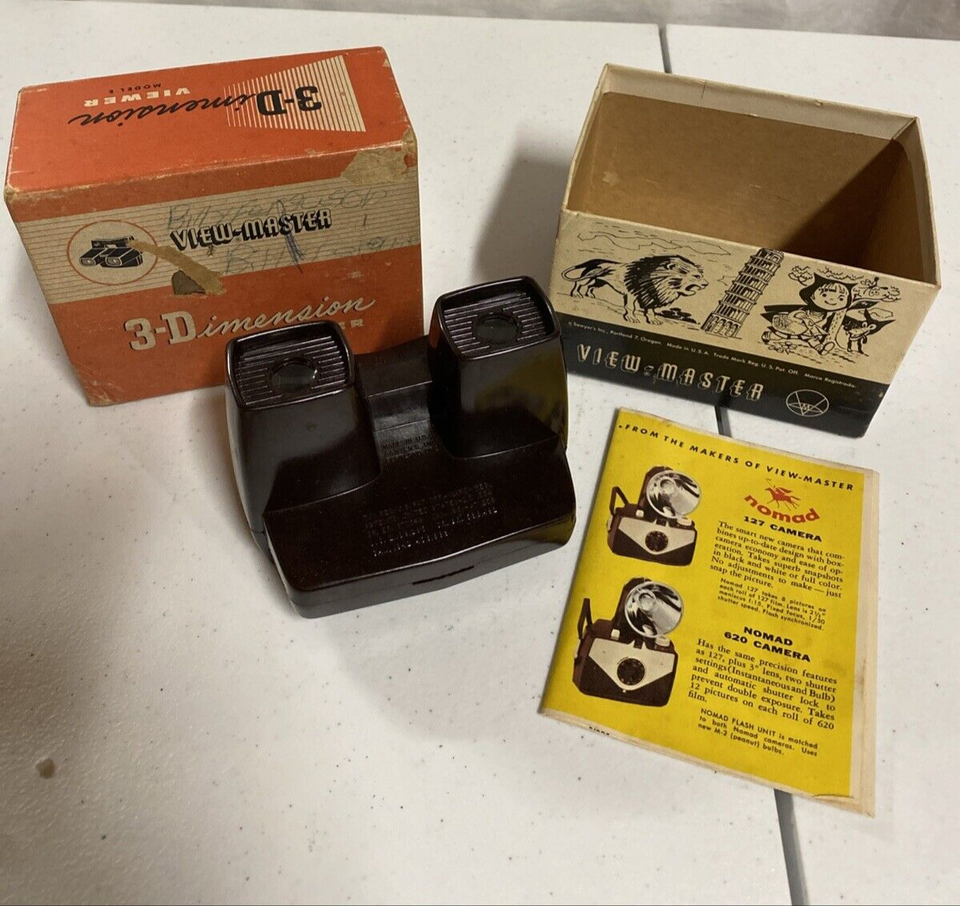 Vintage 1950s SAWYER VIEW-MASTER "MODEL E" VIEWER WITH BOX - BAKELITE ...