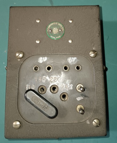 Vintage transformer device F. T. Griswold Mfg. Co 110/220V - Dual 6VAC ...