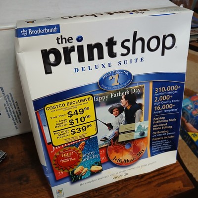 Vintage Broderbund The Print Shop Deluxe Version 20 SEALED PC Software ...