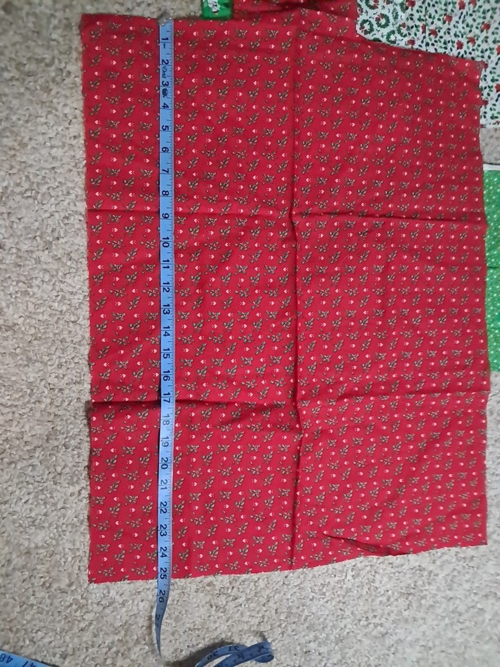 Christmas Cotton Fabric Lot Of 7+ Fat Quarters Plus Scraps For Quilt ...