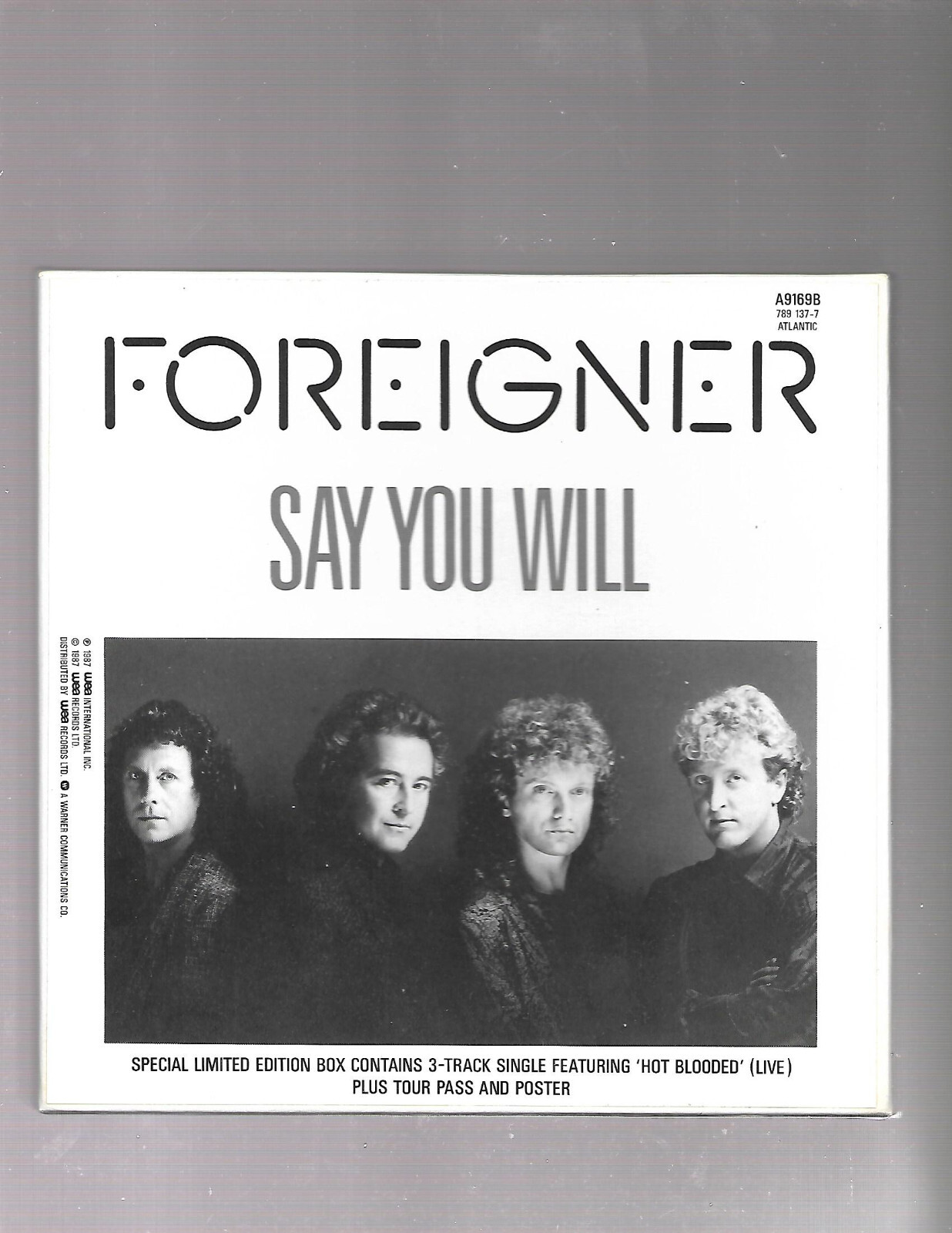 Foreigner-Say You Will+2 *UK 7" Vinyl Record Tour Box Set w/PS/Tour Pass/Poster* | eBay