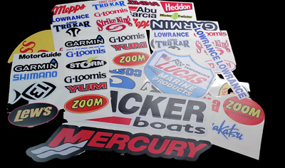 BUILD YOUR OWN LAMINATED 6 PK FISHING CARPET DECALS ANY LOGO (8-9 ...