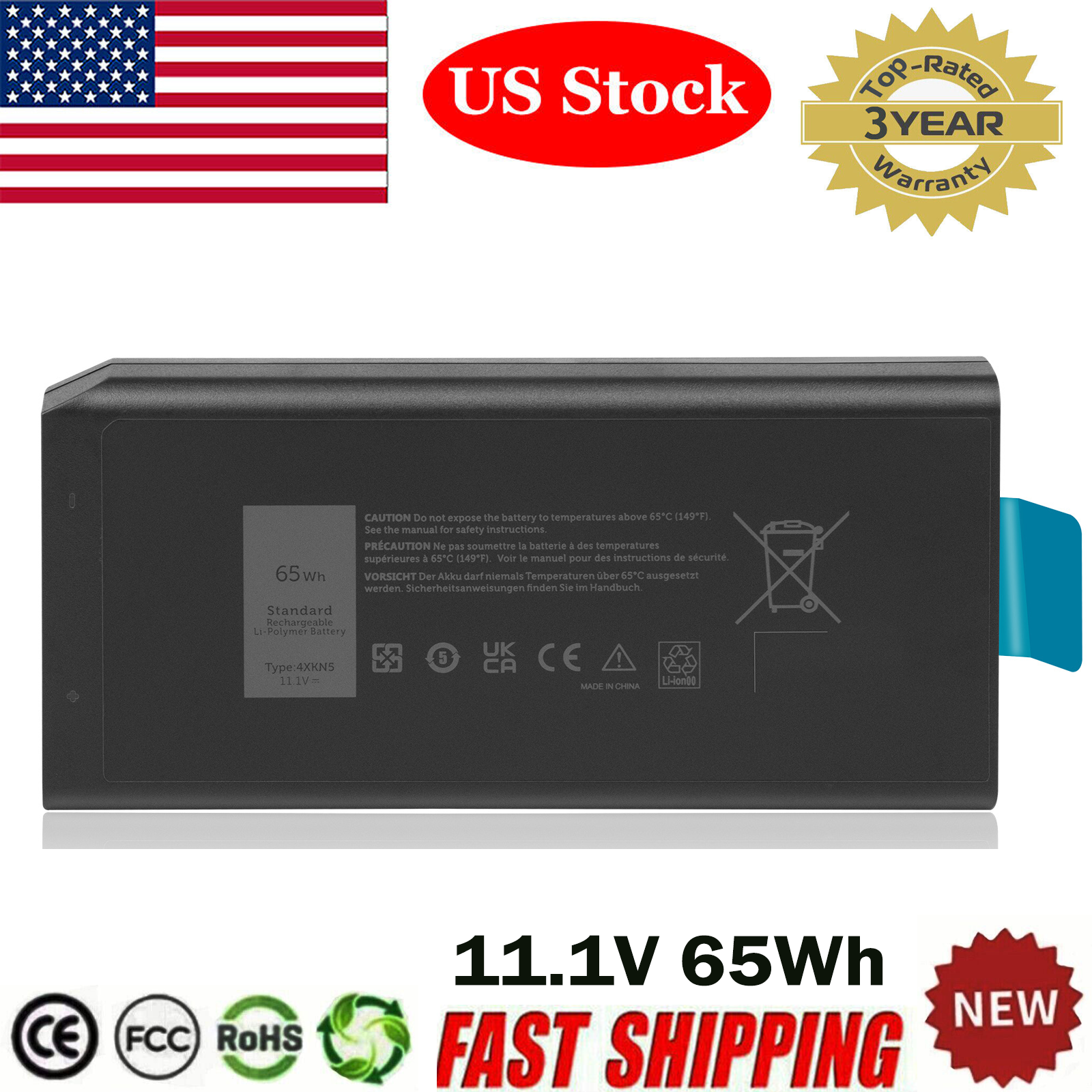CJ2K1 Battery For Dell Latitude 5404 5414 7414 7404 E5404 XN4KN 4XKN5 ...