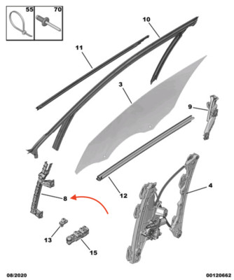 PEUGEOT 2008 Front Right Door Groove Guide 9826098780 New Genuine | eBay UK
